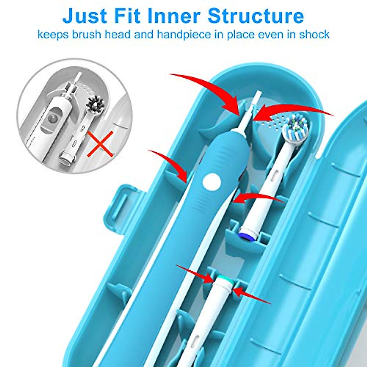Travel Case for Electric Toothbrush Carrying Case Toothbrush Holder (Blue)