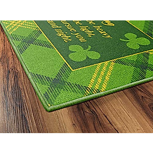 Brumlow MILLS Irish Blessing St. Patricks's Day Lucky Shamrock Washable Festive Print Indoor/Outdoor Rug for Living or Bedroom Carpet, Dining Area, Kitchen or Front Door Mat, 20" x 34"