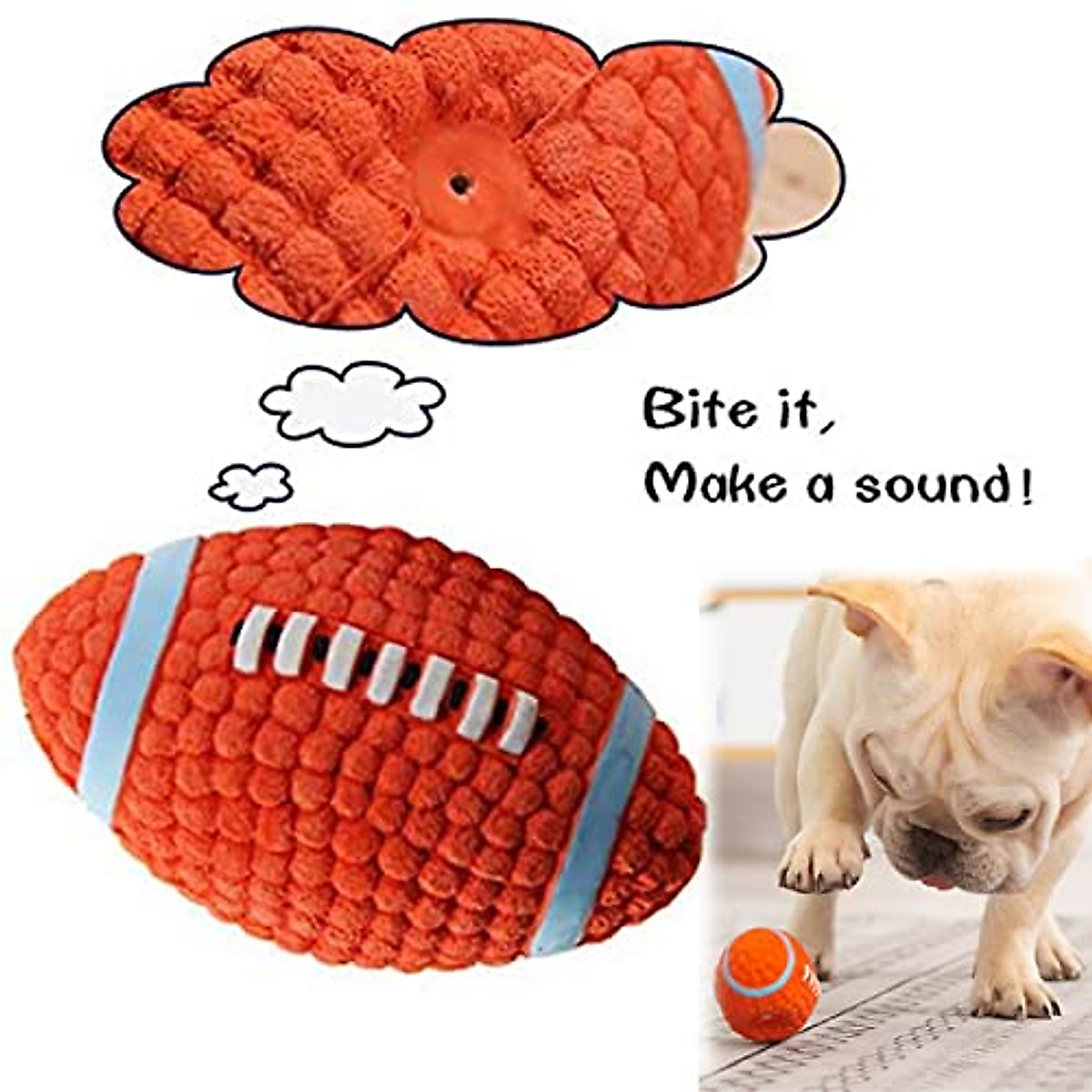 Luoxinseh Immortal Toy for Aggressive Chewers, Squeaky Football Toy,Indestructible Squeaky Dog Balls, Chew Toy for Pet Training Accessories for Large/Medium/Small Dogs (Large,A)