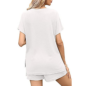 Pabumbubu Cozy Pajama Sets,Suitable for Daily Pajama, Street, Party, Casual, Outdoor, Workout, Fitness, Running, Jogging, Dating,Ribbed Lounge Sets. White