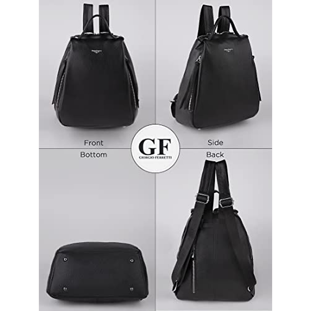 Giorgio Ferretti Soft Genuine Leather Italian Backpack for Women Small Real Leather Backpack Purse