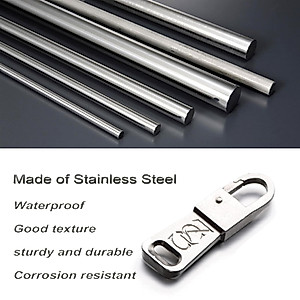 Zpsolution Stainless Steel Zipper Pulls - More Sturdy Zipper Pull Replacement for Luggage Suitcase Backpacks - Easy Use for Broken And Missing Zipper Pulls (Stainless Steel 2Black)