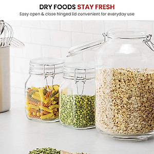 Bormioli Rocco Glass Fido Jars - 135.¼ Ounce - 4 Liter, with hinged hermetically Sealed Airtight lid for Fermenting, Canning, Preserving, With Exclusive Paksh Novelty Chalkboard Labels Set (1 Pack)