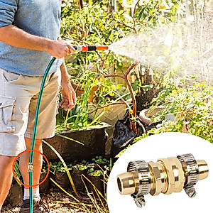 LIULO TOOL Garden Hose Repair Connector with Clamps, Fit for 3/4" or 5/8" Aluminum Garden Hose Fitting, Male and Female Hose Fittings, 2 Sets