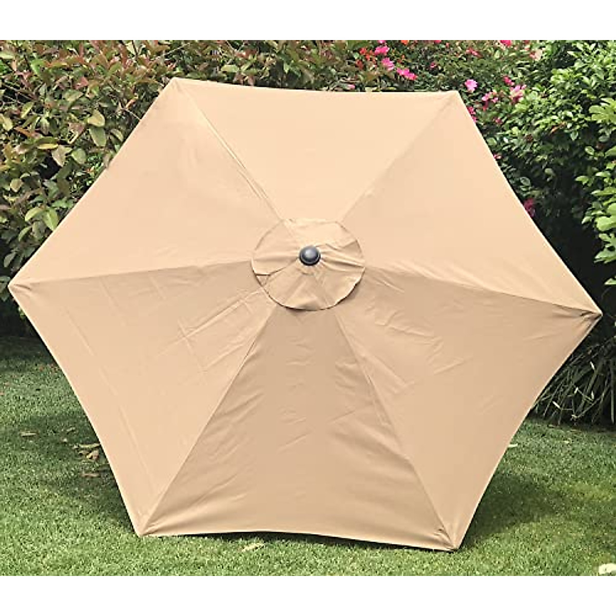BELLRINO DECOR 7.5 ft 6 Ribs Replacement STRONG & THICK Patio Umbrella Canopy Cover (Canopy Only) - TAUPE