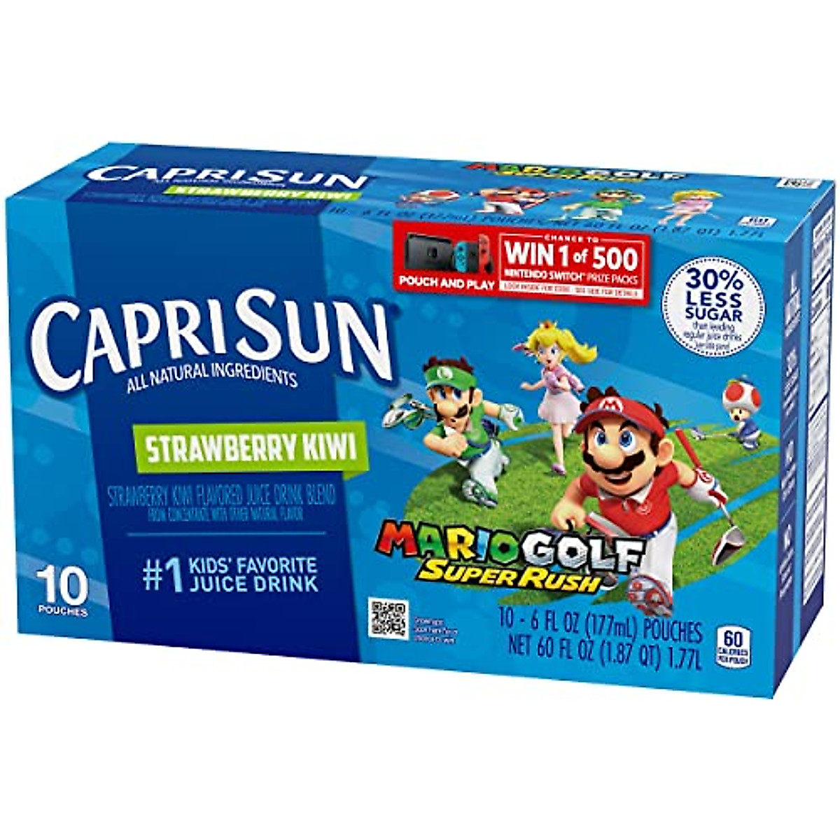 Capri Sun Strawberry Kiwi Naturally Flavored Kids Juice Drink Blend (10 ct Box, 6 fl oz Pouches)