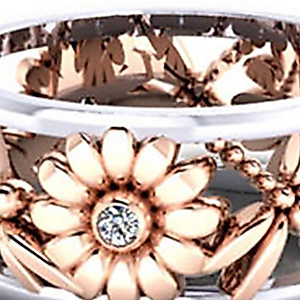 SEniutarm Engagement Love Rings Wedding Bands Elegant Sunflower Dragonfly Hollow Shiny Metal Finger Ring Women Jewelry Xmas Gift for Women/Girl Finger Rings DIY Jewelry Gifts - US 8