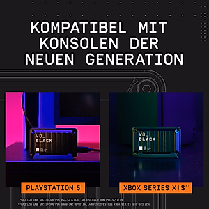 Western Digital 500GB D30 Game Drive SSD - Portable External Solid State Drive, Compatible with Playstation, Xbox, & PC, Up to 900MB/s - WDBATL5000ABK-WESN