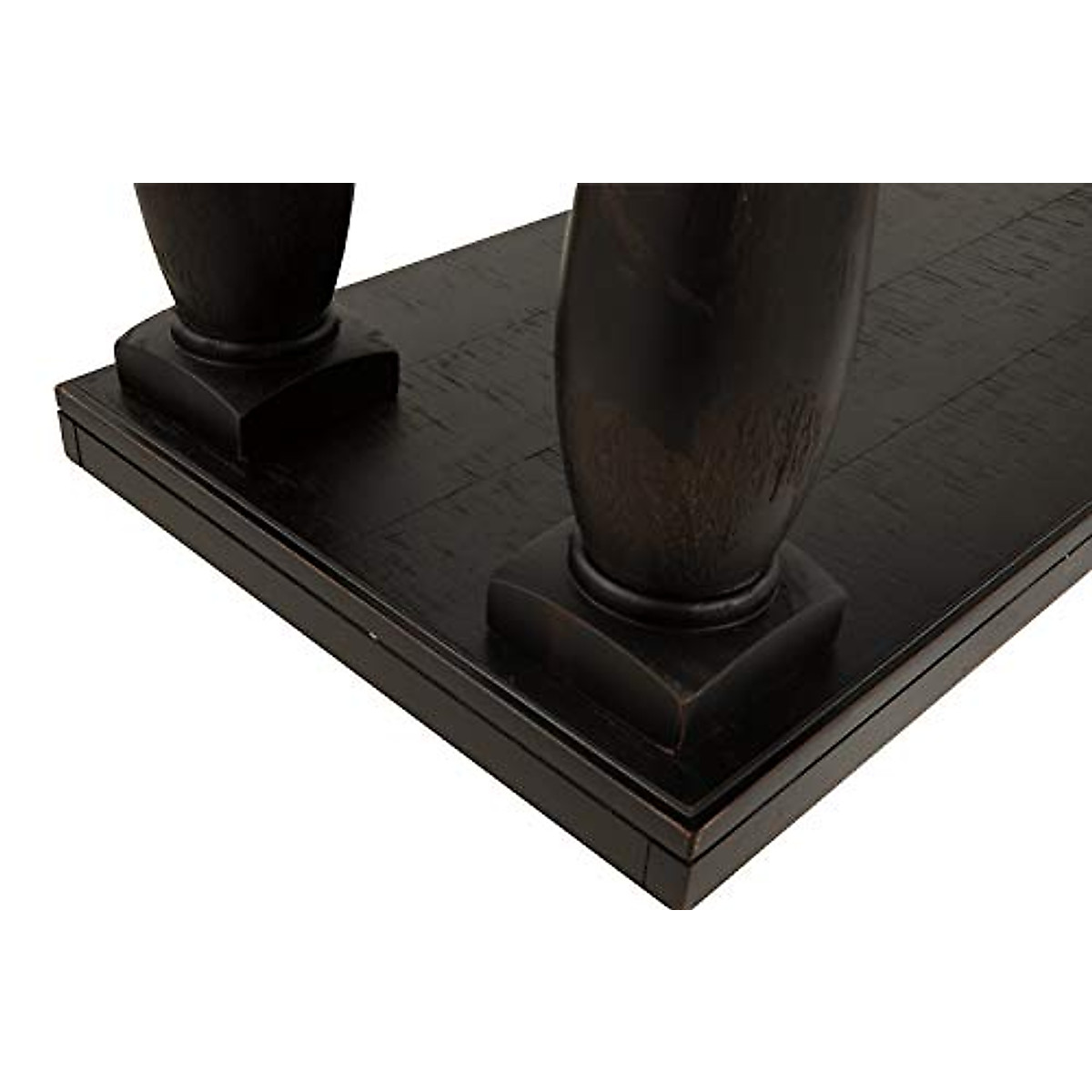 Signature Design by Ashley Mallacar Rustic Cottage Rectangular Sofa Table with Floor Shelf, Black