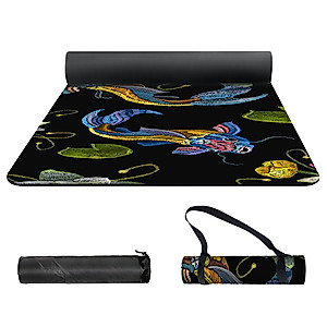 nuveti Yoga Mat Print Extra Thick TPE Non Slip Fitness Exercise Mat with Carrying Bag,72"x24" Extra Thick 6MM Exercise & Workout Mat for Yoga, Pilates Fitness and Floor Exercises