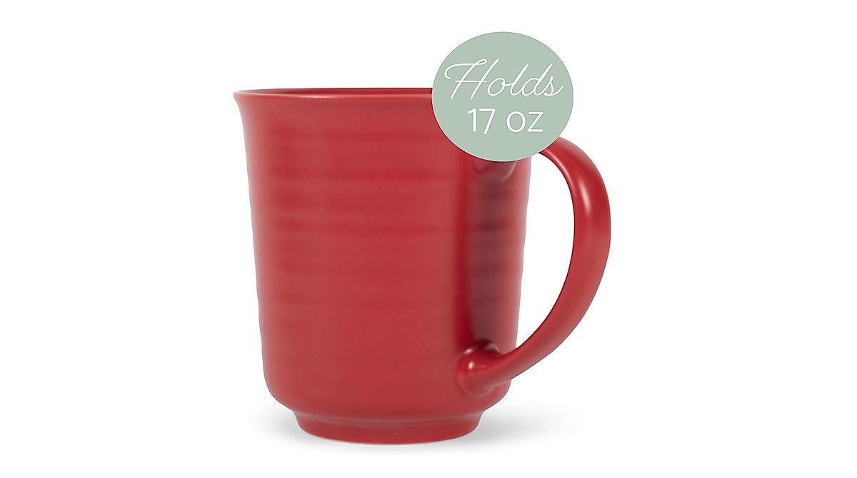 Elanze Red Matte Stoneware Coffee Mug Set of 4