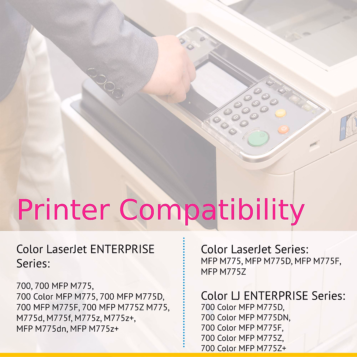 CS Compatible Toner Cartridge Replacement for HP M775 CE340A Black HP 651A Color Enterprise 700 MFP M775F Enterprise 700 MFP M775Z M775 M775dn M775f 2 Set