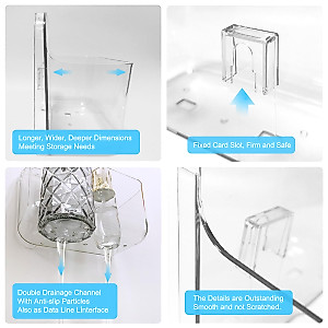 ITATIOLFY 2 Pack Wall Mount Self adhesive Cabinet Door Organizer set,Clear acrylic Floating Shelves, Shower Storage Shelf,For Bathroom,Kitchen,Office,Living Room,Under Sink,Bedside table Decor.