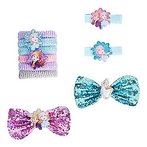 LUV HER Kid's Frozen Fashioninsta's Backpack -Elsa & Anna Accessories Set for Girls -Princess Elsa Sets - Bow's with Alligator Clips, Hair Ties, Backpack Ages 3+