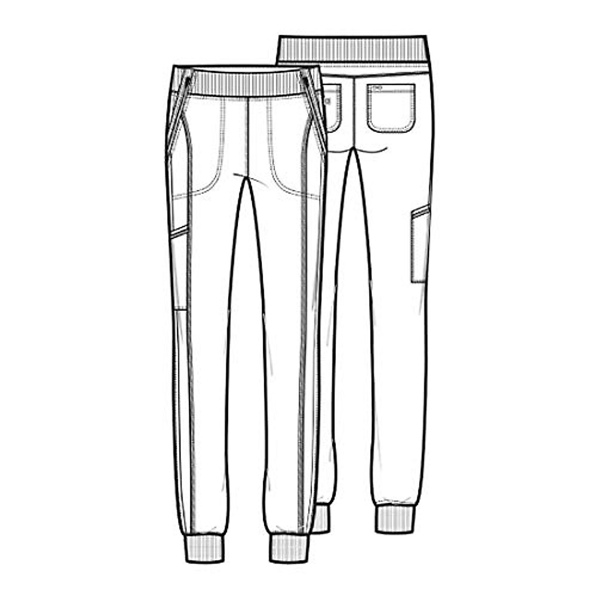 Jogger Scrub Pants for Women 4-Way Stretch with Mid Rise, Cargo Pocket, Superior Performance, and Comfort CK110A, M, Caribbean Blue