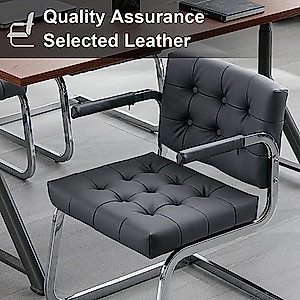 Okeysen Conference Room Chairs Set of 6, 6 Pack Office Guest Chairs & Reception Chairs, Waiting Room Chairs with Sled Base, Modern Leather Office Desk Chair no Wheels.