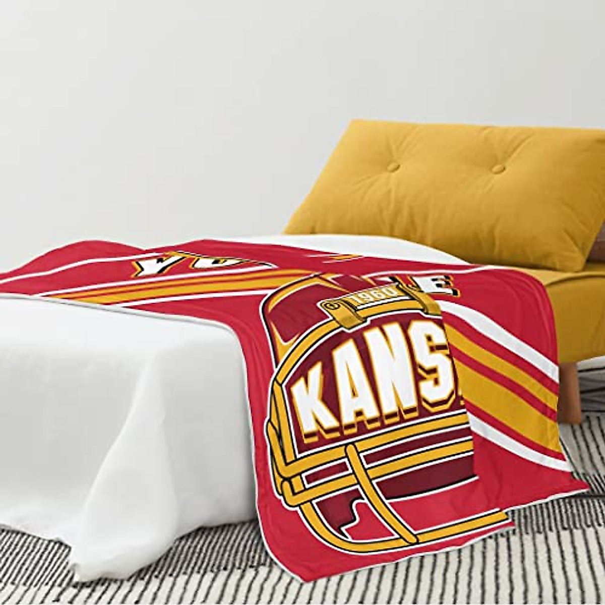 Yieking Custom Gifts for Men Football City Blanket for Bed Add Name and Number Throw Blankets, 40" x 50", 50" x 60", 60" x 80"