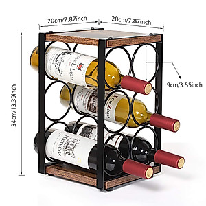 Wine Rack, Countertop Wine Holder for 6 Bottle Wine, Perfect for Home Décor Bar Wine Cellar Basement Cabinet Pantry