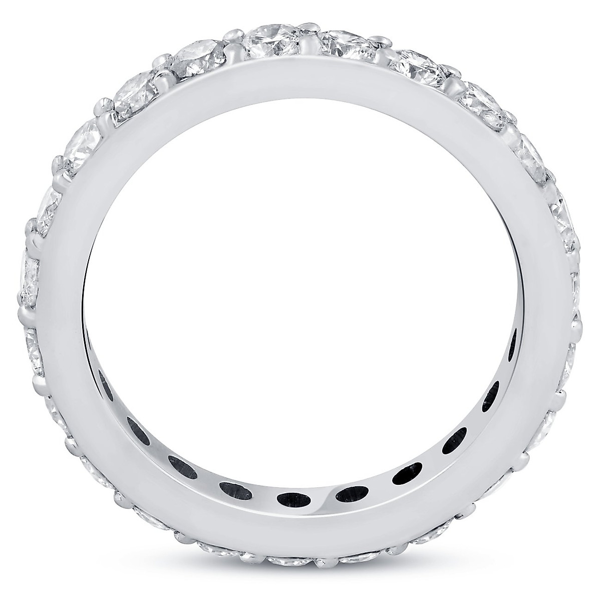 P3 POMPEII3 1 1/2 ct Diamond Eternity Ring 14k White Gold Common Prong Stackable Band - Size 6