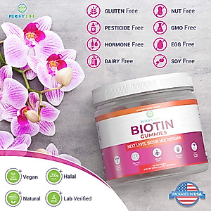 Biotin & Vegan Collagen Bundle, Gummies for Hair Growth, Healthier Skin & Nails (Bulk 90 Gummies), Collagen Booster Superfruit Complex with Resveratrol, Vitamin A, E, C - Replace Capsules, Pills