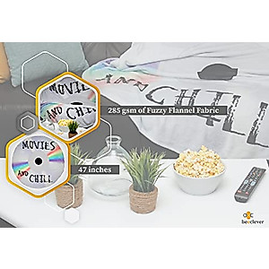 47 Inch Blanket - Movies and Chill DVD - Soft Flannel Round Blanket for Bedding, Crib, Sofa, Outdoors - Retro Novelty Funny Throw Blanket Gift for Kids and Adults - 285 GSM Fluffy Warm Deco Blanket