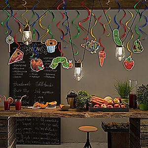 LINGTEER The Very Hungry Caterpillar Butterfly Swirls Streamers - 20 Pcs Children's Reading Story Birthday Party Decorations.