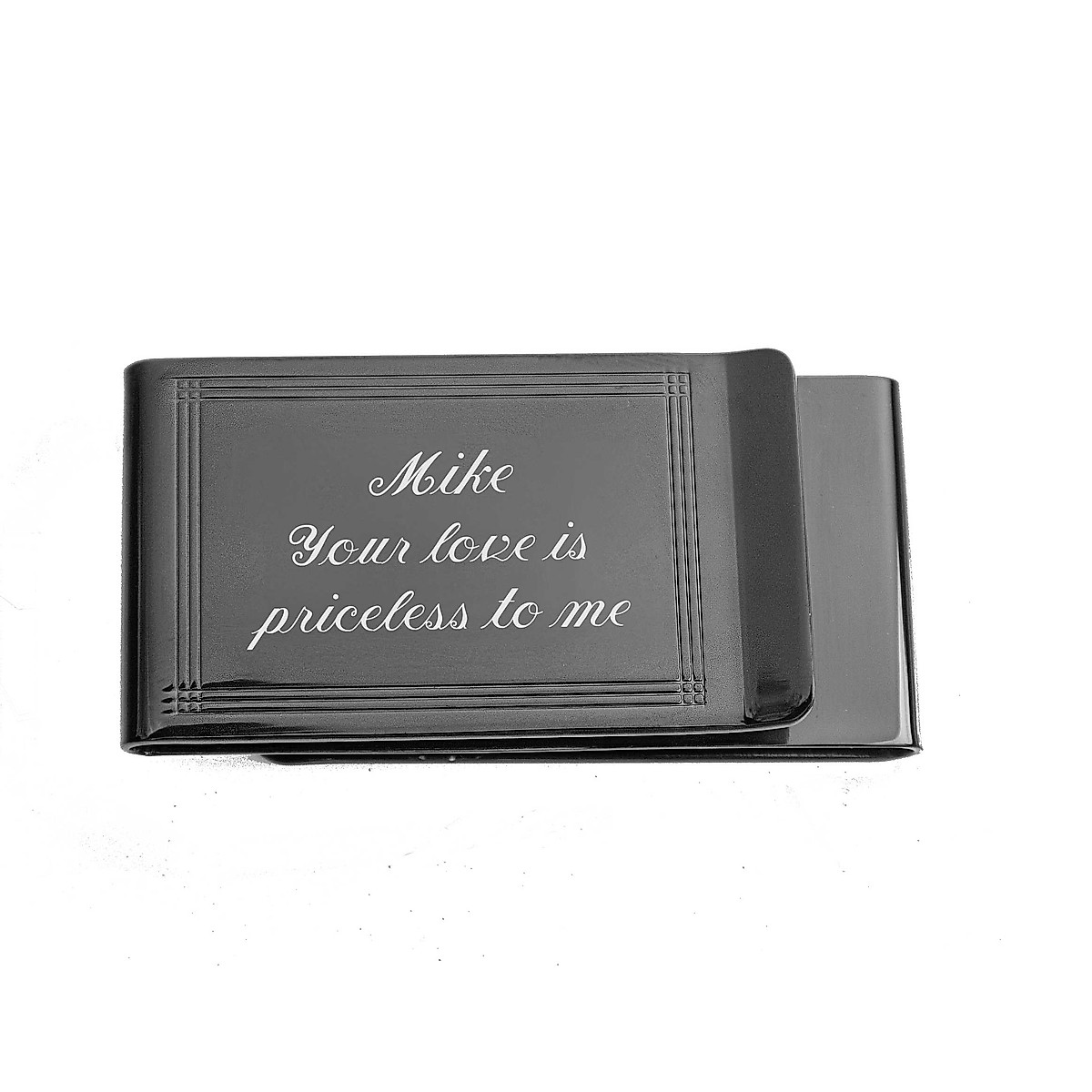 Personalized Double Sided Gun Metal Money Clip Custom Engraved Free - Ships from USA