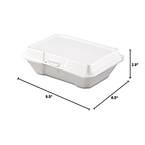 Dart 205HT1 Carryout Food Container, Foam, 1-Comp, 9 3/10 x 6 2/5 x 2 9/10 (Case of 200)