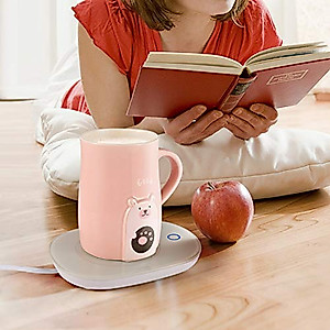 VANTAKOOL Coffee Warmer with Automatic Shut Off to Keep Temperature Up to 131℉/55℃ Electric Beverage (Tea,Water,Cocoa,Soup or Milk) Heater Surface for Home & Office Use(Without Mug), 123333, White