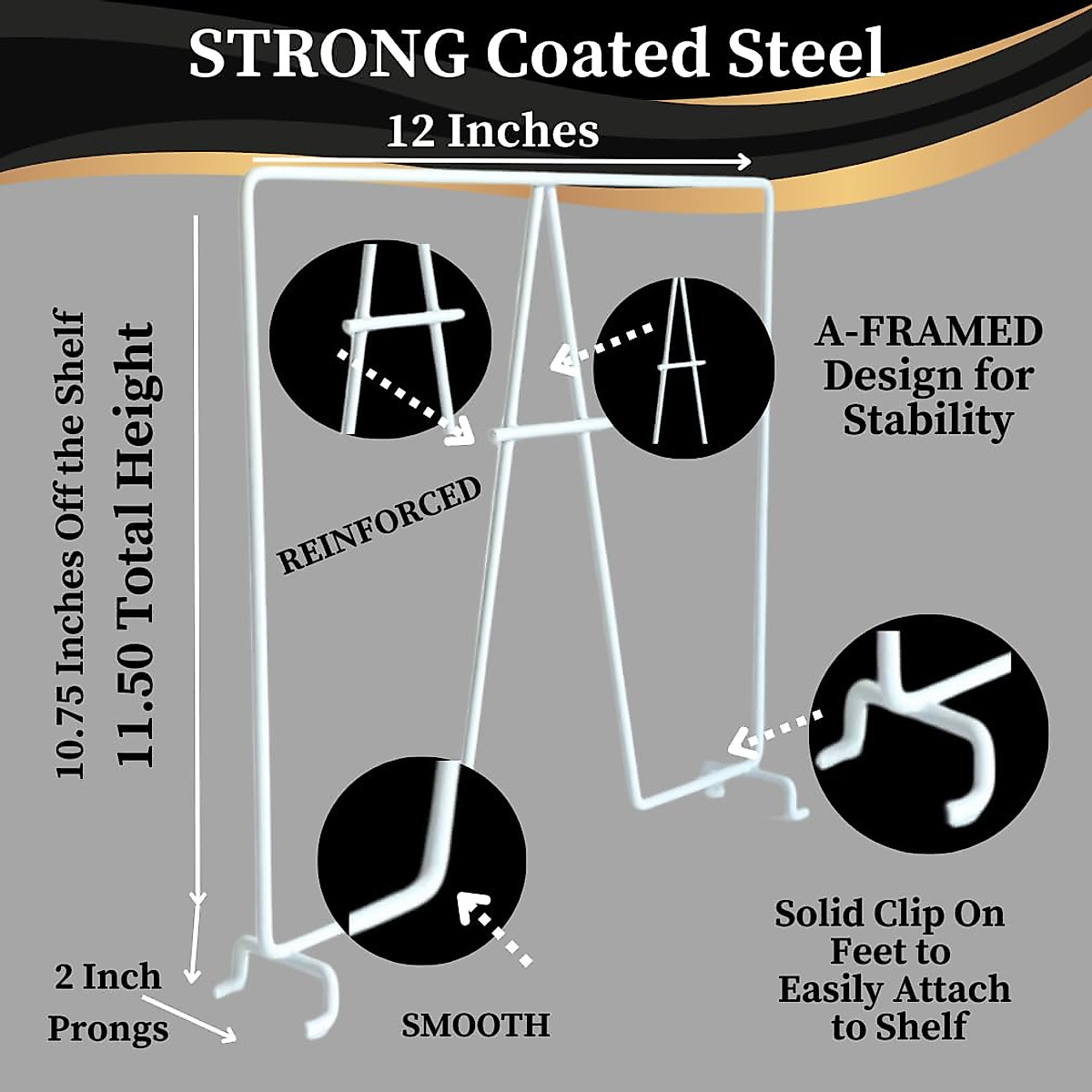 Evelots Wire Shelf Dividers -6 Pack- Closet Organization and Storage Optimization for Home/Office/Pantry/Garage - Tall Shelf Separator - Easy Clip-No Tool - Solid Coated Steel
