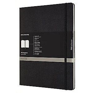 Moleskine PRO Notebook, Hard Cover, XXL (8.5" x 11") Professional Project Planning, Black, 192 Pages