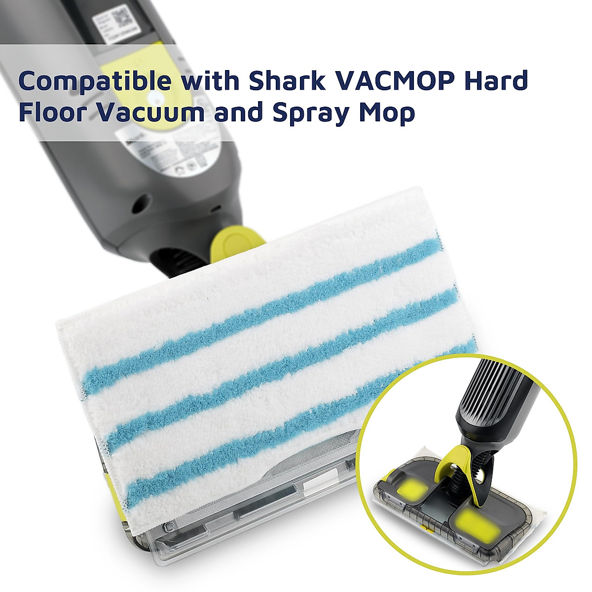 Flammi Reusable Mop Pad Refills Compatible with Shark VACMOP VM252 VM250 VM200, Vacuum Mop Pad Refills (3 Sets)