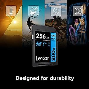 Lexar High-Performance 800x 64GB (2-Pack) SDXC UHS-I Memory Cards, C10, U3, V30, Full-HD & 4K Video, Up to 120MB/s Read, for Point-and-Shoot Cameras, Mid-Range DSLR, HD Camcorder (LSD0800064G-B2NNU)