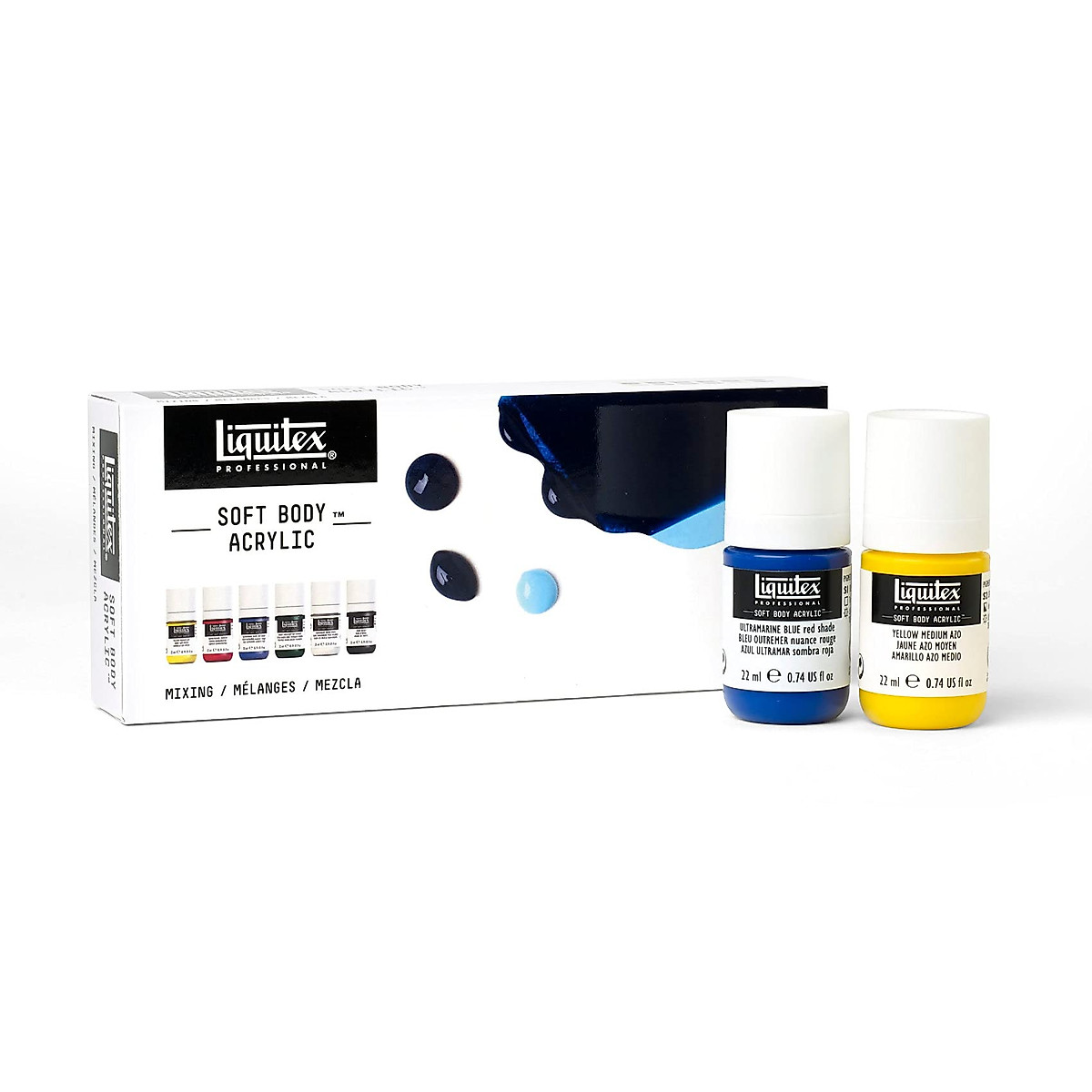 Liquitex Professional Soft Body Acrylic Paint, 6 x 22ml (0.74-oz), Mixing Set