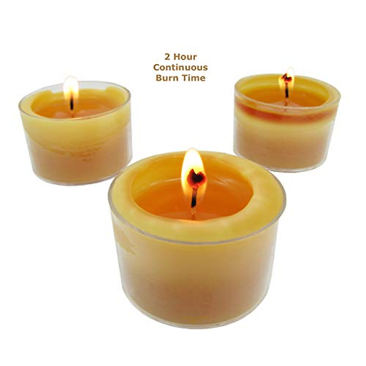 Beeswax Candle Works, 8-Hour Tea Lights (Pack of 18) 100% USA Beeswax