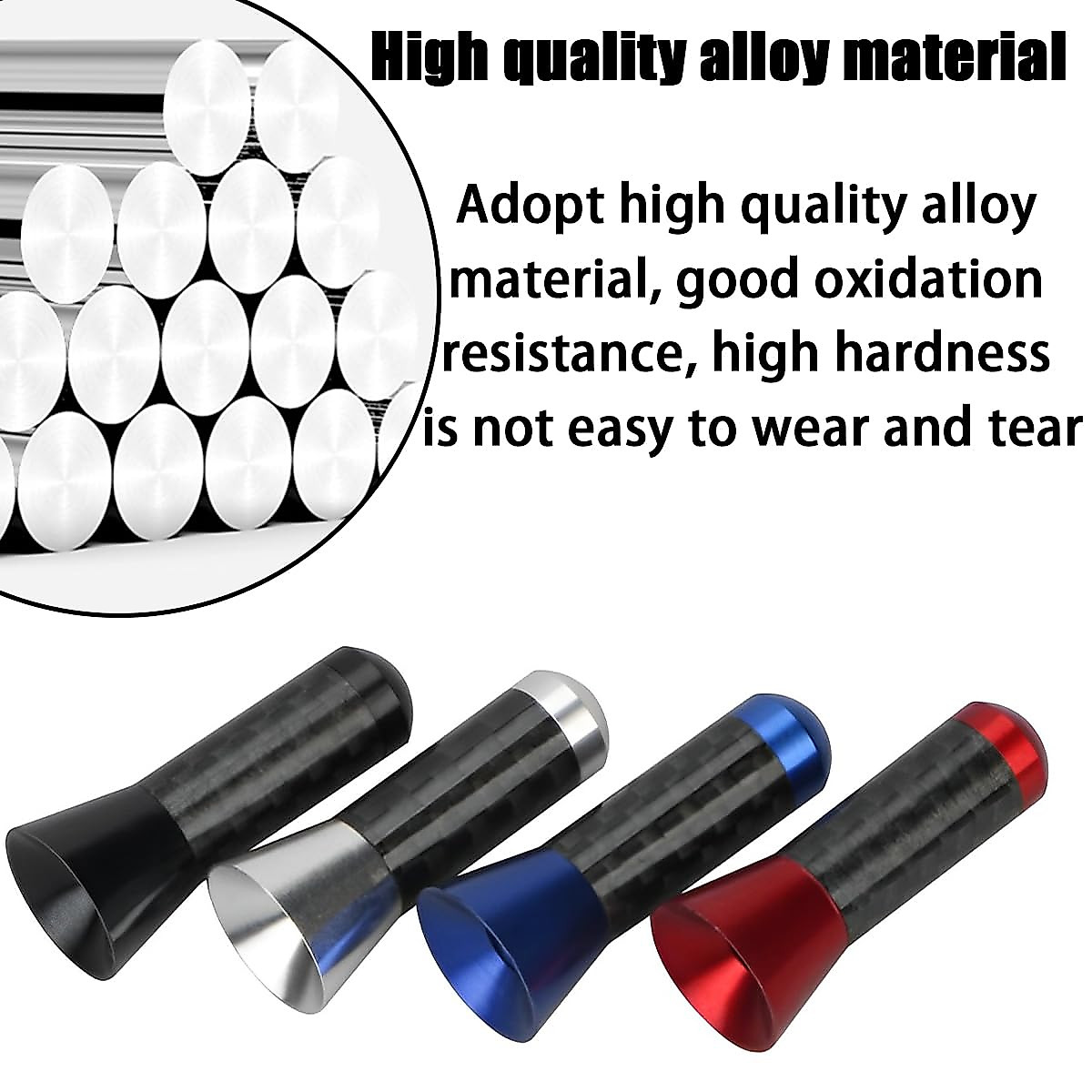 zipelo Car Short Antenna, 1.37" Carbon Fiber Short Antenna, Aluminum AM/FM Radio Signal Roof, Compatible for Most Vehicle Models, Universal Replacement Exterior Auto Accessories (Silver)