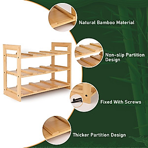 Meegoo Water Bottle Organizer, Bamboo Stackable Water Bottle Holder, 12 Freestanding Water Bottle Holder Rack, Storage for Cabinet Kitchen Countertops, Table Top, Pantry, Classroom, Yoga Room, Gym