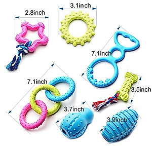SZKOKUHO 17 Packs Durable Pet Puppy Dog Chew Toys Set Puppy Teething Ball Toys Puppy Rope Dog Tug Toy Safety Design for Small Dogs