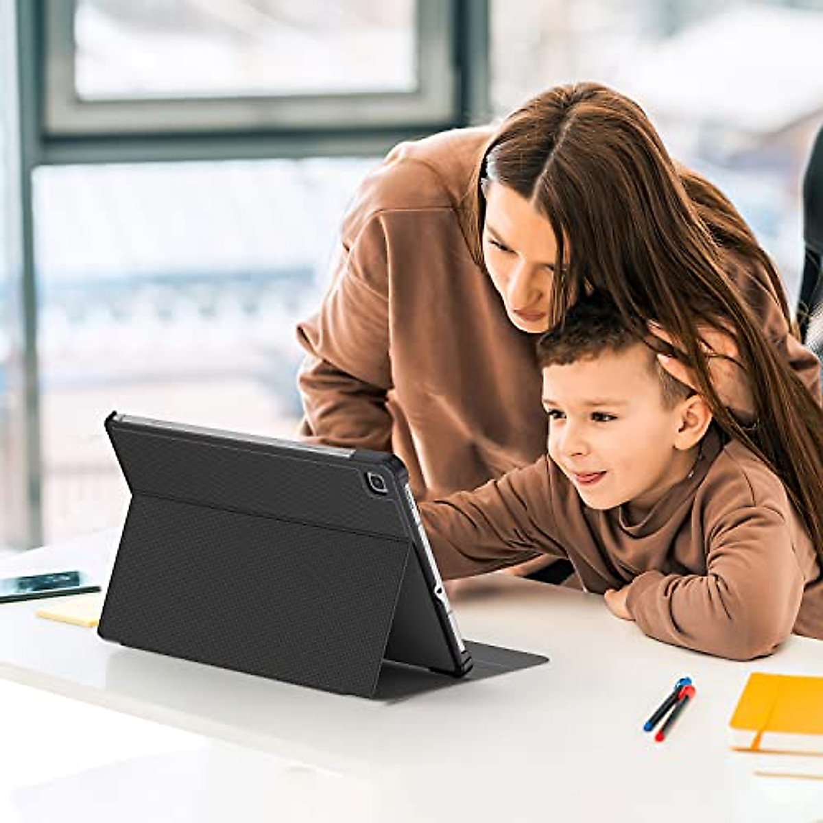 Soke Galaxy Tab S6 Lite 10.4 Case 2022/2020, Premium Shock Proof Stand Folio Case, Multi-Viewing Angles, Hard PC Back Cover for Samsung Tab S6 Lite 10.4 inch Tablet [SM-P610/P613/P615/P619],Black