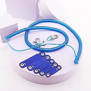 Parrot Bird Harness Leash Anti-bite Outdoor Blue Flying Training Rope with 5pcs Different Sizes of Soft Foot Loops and Training Whistle(Upgraded Version of Ankle Ring)