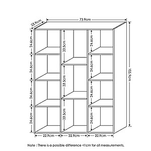 Furinno Luder Bookcase / Book / Storage , 11-Cube, White