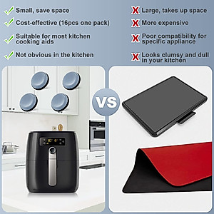 Appliance Sliders, 16pcs Self Adhesive Small Kitchen Sliders Teflon Appliance Mover for Countertop Stand Mixer, Coffee Maker, Air Fryer, Food Processor,Pressure Cooker