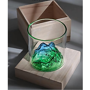 Mt. Fuji Rock Glass, Tumbler Glass, Set of 2, Chiri's Eyama Glass, Whiskey Glass, Beer Glass, Wedding, Father's Day, Mother's Day, Overseas Gift, Paulownia Box