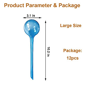MOONSOUND Large 12pcs Plant Watering Globes, Plastic Plant Garden Self Watering Devices, Plant Automatic Waterer Self Watering Bulbs for Indoor Outdoor Potter Plants