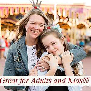 Purple Myrtle Queen of Hearts Crown Headband - Gold Tiny Crown for Women - Adult Costume Headwear - Halloween, Cosplay Party - Hand Wash Only - Unisex