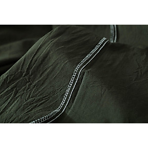 F.Y.Dreams 3Pcs Queen Size 100% Washed Cotton Duvet Cover Set,Fade-Resistant Linen Like,1 Duvet Cover 90x90 Inches with Zipper and 2 Pillowcases(NOT Suitable for Weighted Blankets),Forrest Green