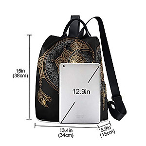 ALAZA Boho Crescent Moon Dreamcatcher Backpack Purse for Women Anti Theft Fashion Back Pack Shoulder Bag