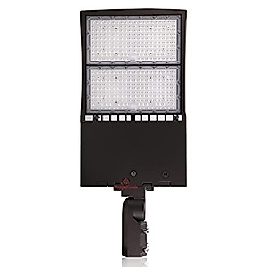RuggedGrade 42,000 Lumen - 300 watt NextGen III LED Shoebox Lights - Dimmable - with Photocell - Slip FIT Mount -Brown HOUSING - 10KV Surge