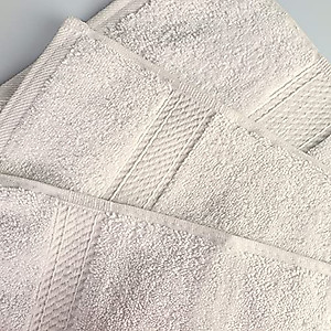SUPERIOR Solid Egyptian Cotton Face Towel Set, 13" x 13", Cream, 6-Pieces