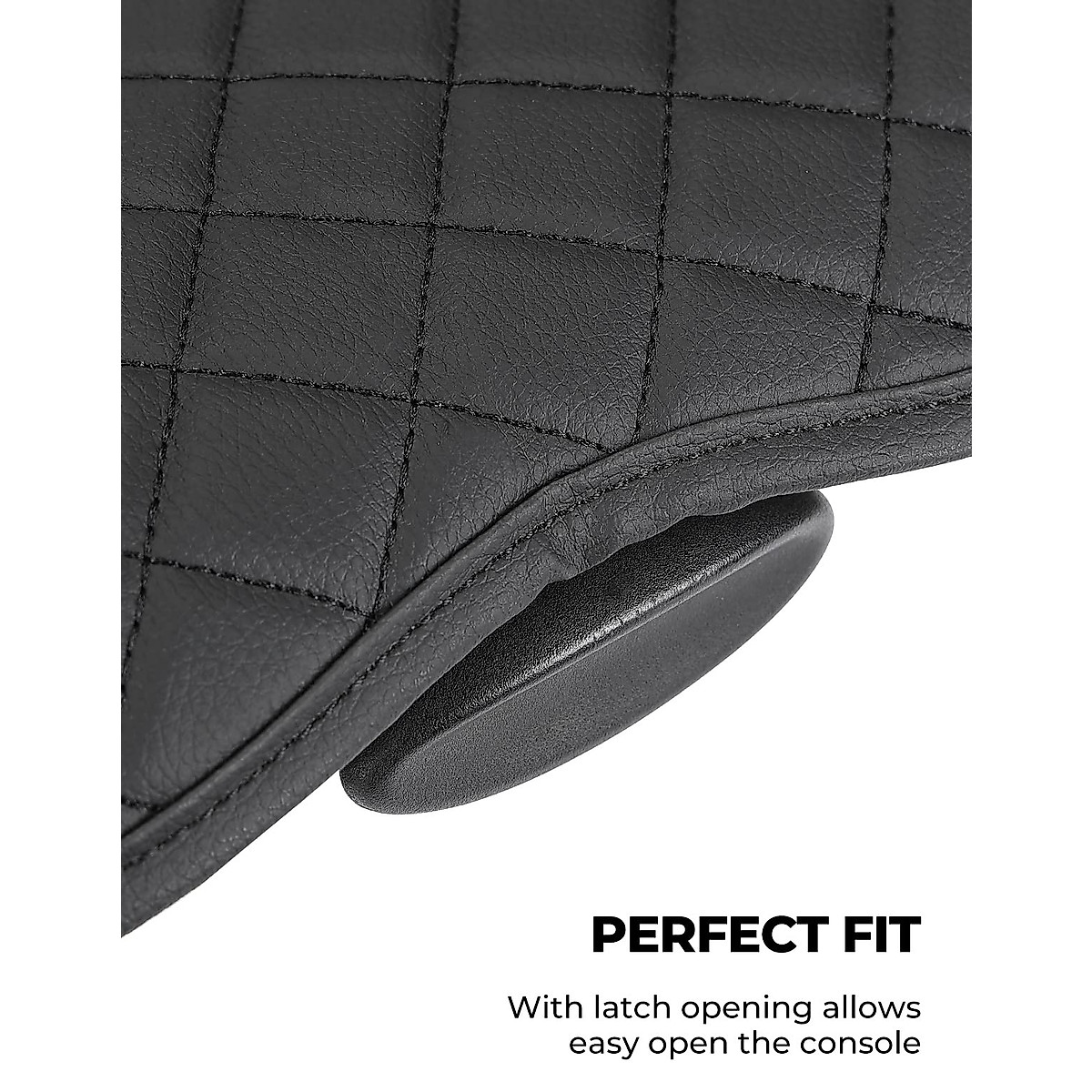 ISSYAUTO Center Console Cover Compatible with 2002-2012 Ram 1500 2500 3500 Jump Seat Console, Armrest lid Cover Leather Arm Rest Covering for Car, Well-Make Durable Middle Console Cover